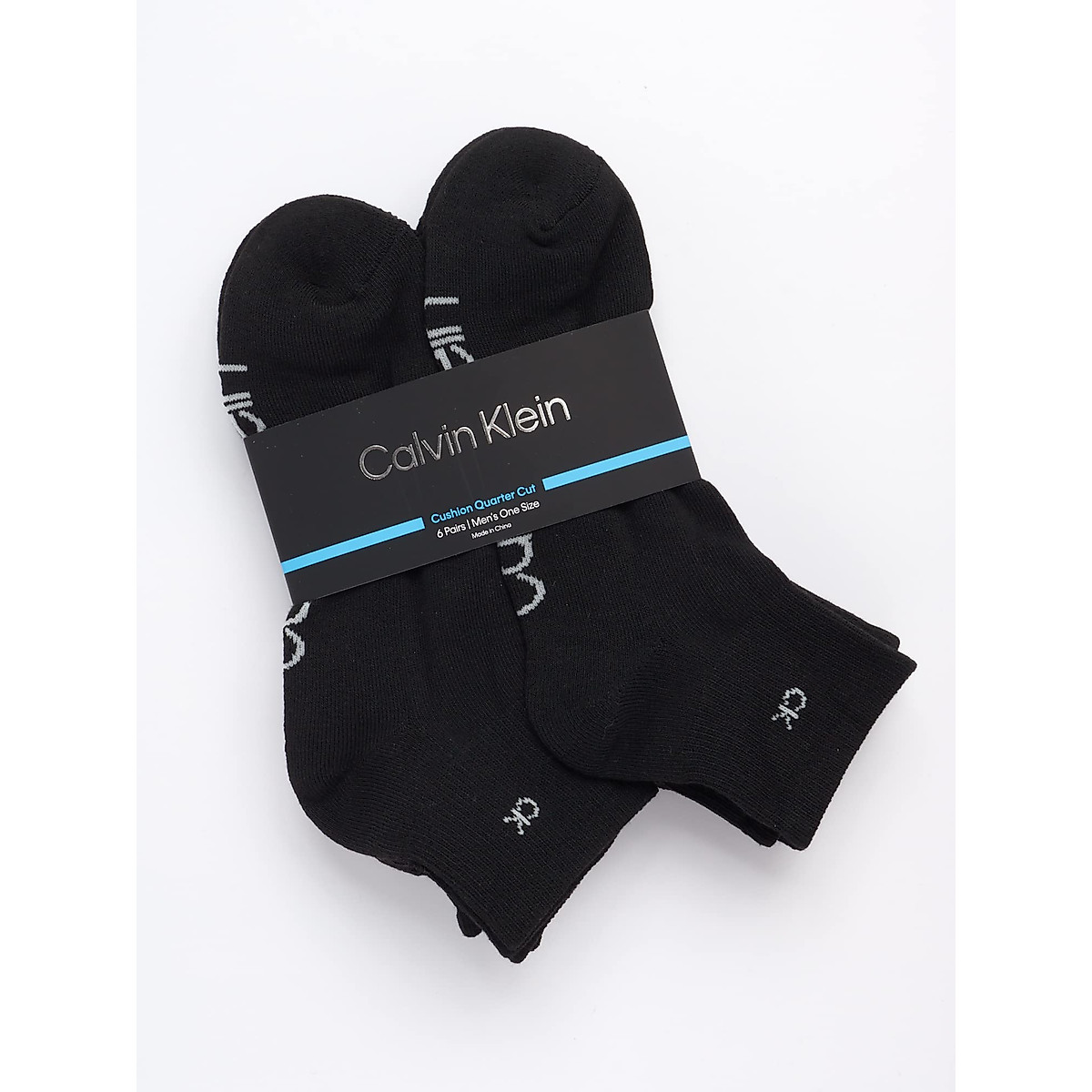 Calvin Klein Men's Socks - Cushioned Above Ankle Athletic Mini-Crew Socks (6 Pack), Size 7-12, Black
