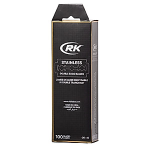 RK Shaving Double Edge Razor Blade - 100 pack - designed for the Henson AL13 (100)