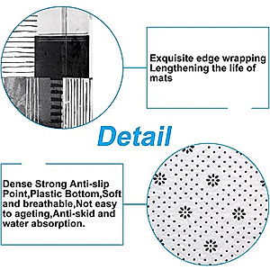 Shower Curtain Sets Black Bathroom Sets with Shower Curtains and Rugs Modern Home Bathroom Décor Accessories,Grey and White Shower Curtains Waterproof with Non-Slip Rugs Toilet Lid Cover and Bath Mat