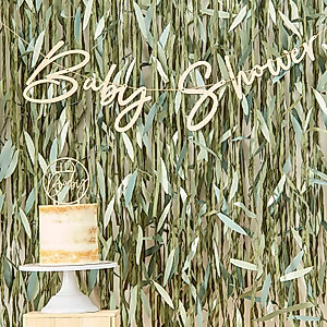 Ginger Ray Botanical Baby Shower Wooden Banner Hanging Decoration, NS, Wood