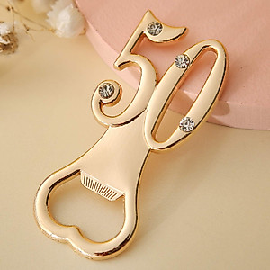 24 Pack 50th Birthday Bottle Opener for 50th Birthday Party Favors 50th Wedding Anniversaries Souvenirs Favors Gifts Table Decorations with Individual Gift Box for Guests (24, 50th)