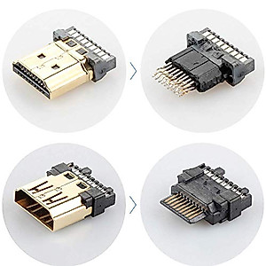 Bluwee HDMI Extension Cable High Speed 90-Degree Angle HDMI Male to Female Extension Wire Cord HDMI Extender - Gold Plated Plugs, Black (0.5FT)