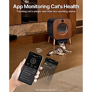 PAWBBY Self Cleaning Cat Litter Box, Automatic Cat Litter Box with Smart APP Control & Strong Odor Control for Multiple Cats, Ten-fold Safety Protection Scoop Free Large Litter Boxes with Mat & Liner