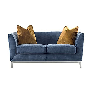 Acanva Luxury Mid-Century Modern Velvet Living Room Sofa, Loveseat, Navy Blue