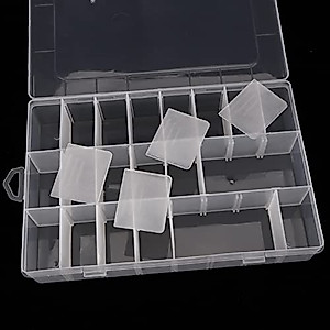 2 Pack 24 Grids Plastic Organizer Box Container Craft Storage Box Compartment Box with Adjustable Dividers for Beads Jewelry Fishing Tackles Art DIY, Clear