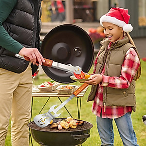 Guitar Gifts for Men-2 Pcs Barbecue Tool Set,Metal Grill Spatula and Tongs,BBQ Gift Set,Large Grill Accessories Heavy Duty BBQ Tools，Grips Grilling Tools Set