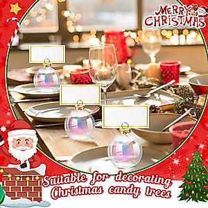 Liliful 12 Set Christmas Glass Place Card Holders Including Cards Table Sign Card Holder Ornament Table Number Holders Display Place Cards for Wedding Anniversary Birthday Party Table Numbers