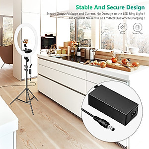 FITE ON AC 100-240V to DC 12V 3A 36W Power Supply Adapter Cable Cord Charger Replacement for VILTROX Studio Light kit Ring Light LED Studio Round Light Video Shoot Photography