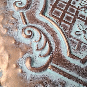 TD04 Weathered Copper Faux Tin Glue up, Drop in Ceiling Tile , Pack of 10 , Covers 40 sq.ft. Easy to Install, Great for DIY Projects, Suitable for Any Commercial or Residential Spaces.