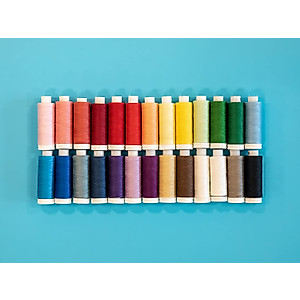 Connecting Threads 100% Cotton Essential Thread Set - 26 Spools 220 Yards Each with Carrier