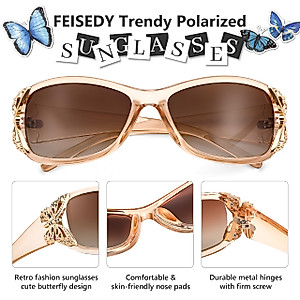 FEISEDY Trendy Polarized Y2K Sunglasses Wrap Around Butterfly Design Fashion Sunnies UV400 Protection B0078