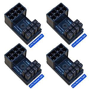 COMeap （4-Pack） 8 Pin 180 Degree Adapter, Reverse Type GPU VGA PCIe 8 Pin U Turn 180 Degree Angle Connector Power Adapter Board for Desktop Graphics Card