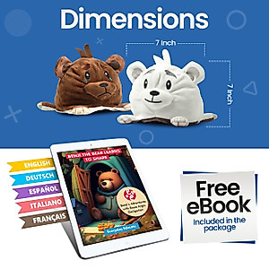 Reversible Toy Plush for Girls & Boys, Educational Mood Regulating Plushie Teddy Bear, Chocolate Scented Benji The Bear Realistic Stuffed Animal for Babies, Toddlers, Preschool, Kindergarten