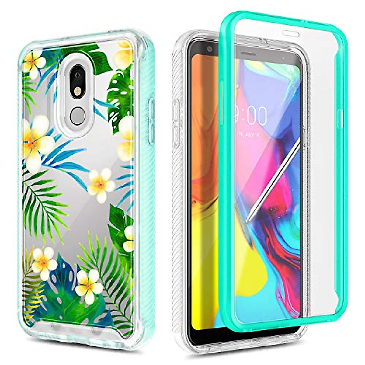 E-Began Case Compatible for LG Stylo 5 with [Built-in Screen Protector], LG Stylo 5V/Stylo 5X/Stylo 5 Plus, Full-Body Protective Rugged Bumper Cover, Shockproof Impact Resist Case -Hawaii