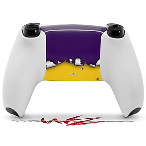 WraptorSkinz Skin Wrap compatible with Sony PS5 DualSense Controller Ripped Colors Purple Yellow (CONTROLLER NOT INCLUDED)