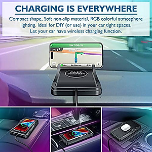 Wireless Charging Pad for Car 15W 10W 7.5W Qi Fast Wireless Car Charger Pad Car Phone Holder Wireless Charger Mount for iPhone 14 13 12 Pro Max 11 8 Plus X XR Xs Samsung S21 S20 S10 S9 Note 9 LG