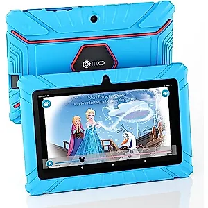 Contixo V8-4 7” Kids Tablet, 2GB RAM, 16GB Storage, Android 11 GO, Ultimate Learning Tablet for Children with Teacher’s Approved Apps, Kid Proof Protection Case, Blue