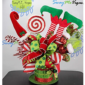 Geefuun 23” Christmas Elf Stuffed Legs Stuck Tree Topper Decorations -Xmas Holiday Indoor Outdoor Decor Party Ornaments and Decorations