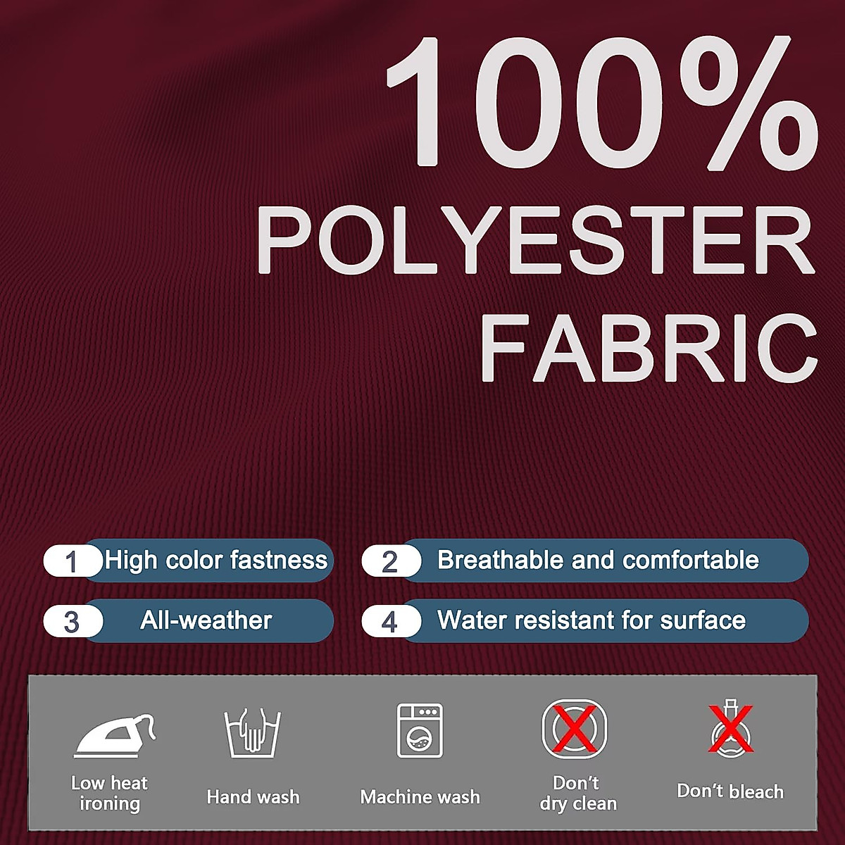 ClawsCover 10 Pack Outdoor Seat and Back Cushions Replacement Covers Fit for 5 Pieces 4-Seater Wicker Rattan Furniture Patio Conversation Set Sectional Couch Chair,Burgundy-Include Cover Only