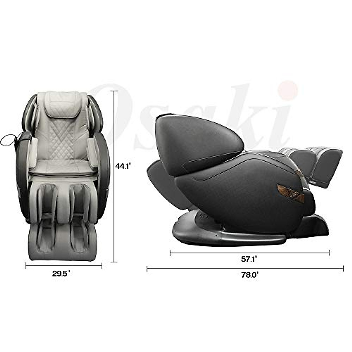 Osaki OS-Champ | Black & Gray | 2D SL-Track Full Body Massage Chair | Zero Gravity | Lumbar Heating | Foot & Calf | Auto Mode | Full Air Bag Compression | Bluetooth Speaker | Space Saving