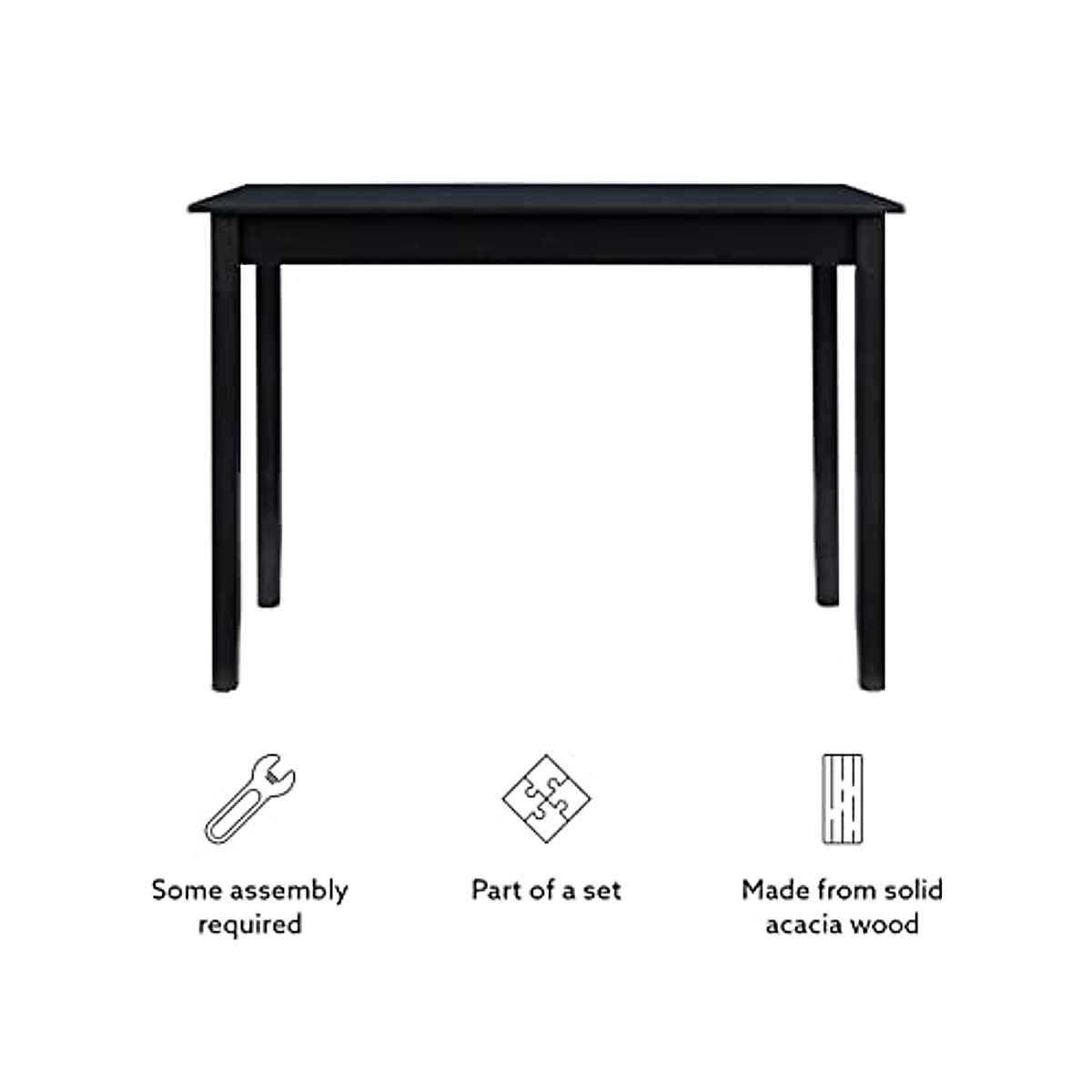 Linon Dark Charcoal Wooden Tavern Carter Table, Counter Pub Height