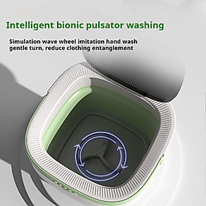 HusonoLife Portable Washing Machine 12L Small Washer Dryer Mini Washing Machine for Underwear Baby Clothes Socks Foldable Compact Washer lavadora portatil for Apartment Dorm Camping RV Travel (Green)