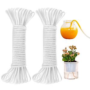 ORIMERC 60 feet 1/6 inch Self Watering Wick Cord for Vacation Self-Watering Planter Pot DIY Automatic Watering Device System Potted Plant Sitter Auto Drip Waterer to Water African Violet