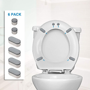 12 Pieces Universal Toilet Seat Bumpers Kit Toilet Bumpers with Strong Adhesive Rubber Bumpers Pads Replacement for Families, Hotels, Hospitals, School Toilet Seats