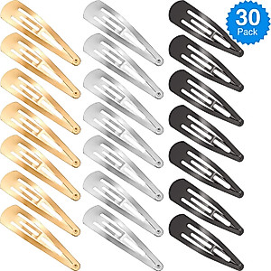 Geyoga 30 Pieces 4 Inch Metal Snap Hair Clips for Women Snap Barrettes Nonslip Large Women Hair Accessories