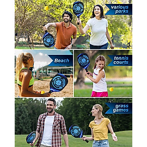 SXhyf Pickleball Set with Net Paddles of 4 Beginner Racquets Set, Fun Racquet Sport Include Wood & Balls 1 Carry Bag, Gifts for Men Women