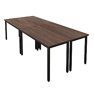 Bonzy Home Conference Tables 8ft Office Computer Desk for Meeting Room Study Writing Printer Podcast Table Save Space Design for 10 People Rustic Vintage Walnut 4PCS, 94.4"x47.2"x29.5"