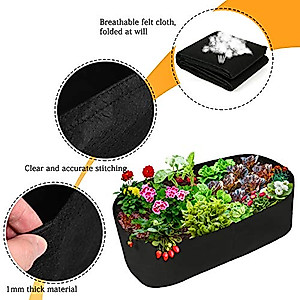 Pannow Fabric Raised Planting Bed, Garden Grow Bags Herb Flower Vegetable Plants Bed Rectangle Planter for Plants Flowers and Vegetables (2ft x 4ft)