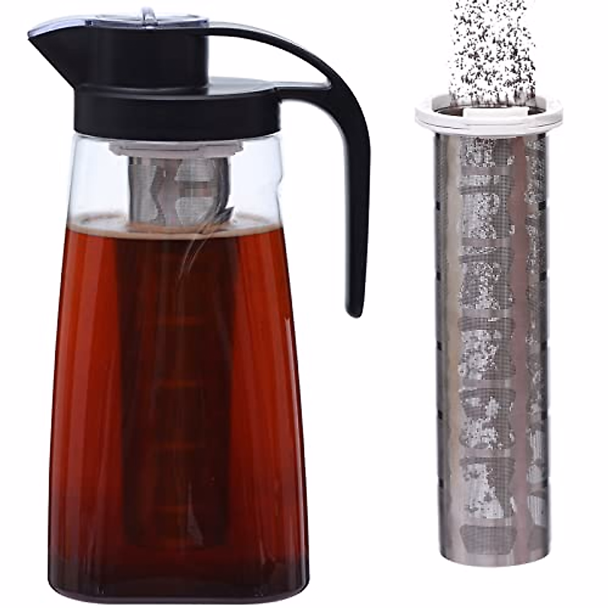 Cold Brew Coffee Maker with Stainless Steel Filter, 70oz, 2-Quart, Airtight BPA-free Tritan Pitcher, Crowed Iced Tea Maker