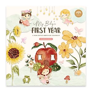 Baby's First Year Book & Calendar with 54 Stickers By Bright Day – Capture Milestones with Baby's First Year Calendar – Keepsake Memory Journal for Newborns
