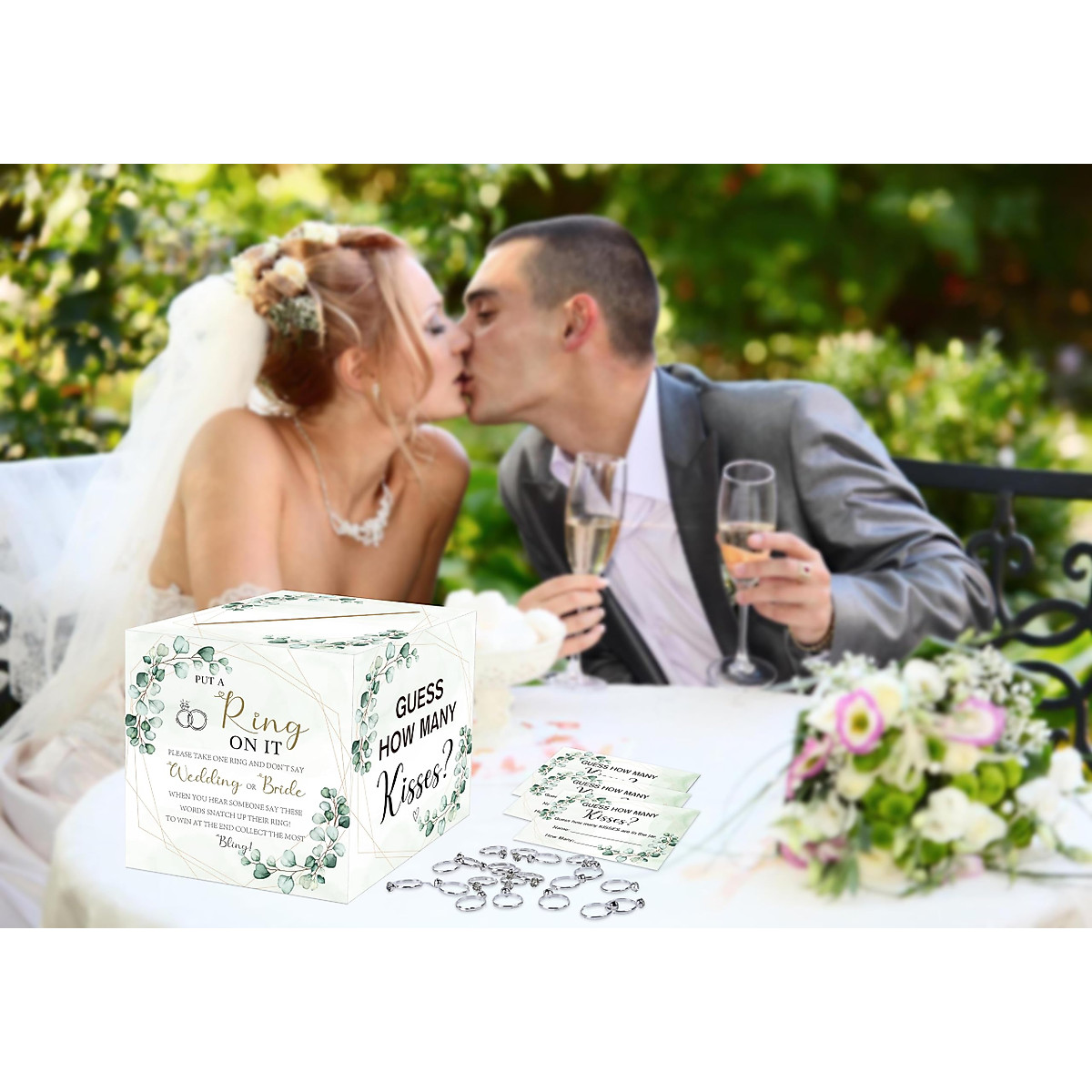 Bridal Shower Games-3 Wedding Games:Put a Ring On It Games,Guess How Many Kisses,Date Night Ideas.Eucalyptus Bridal Shower Decor,Wedding Shower Games,Engagement Party Games,Bachelorette Party Games,1