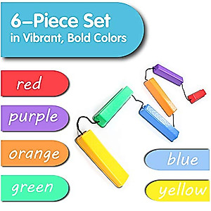 OMNISAFE Upgraded Balance Beams Stepping Stones for Kids, 6 Pc. Set, Indoor & Outdoor Toy Build Coordination and Gross Motor Skills, Non-Slip Textured Surface and All-inclusive Rubber Edges