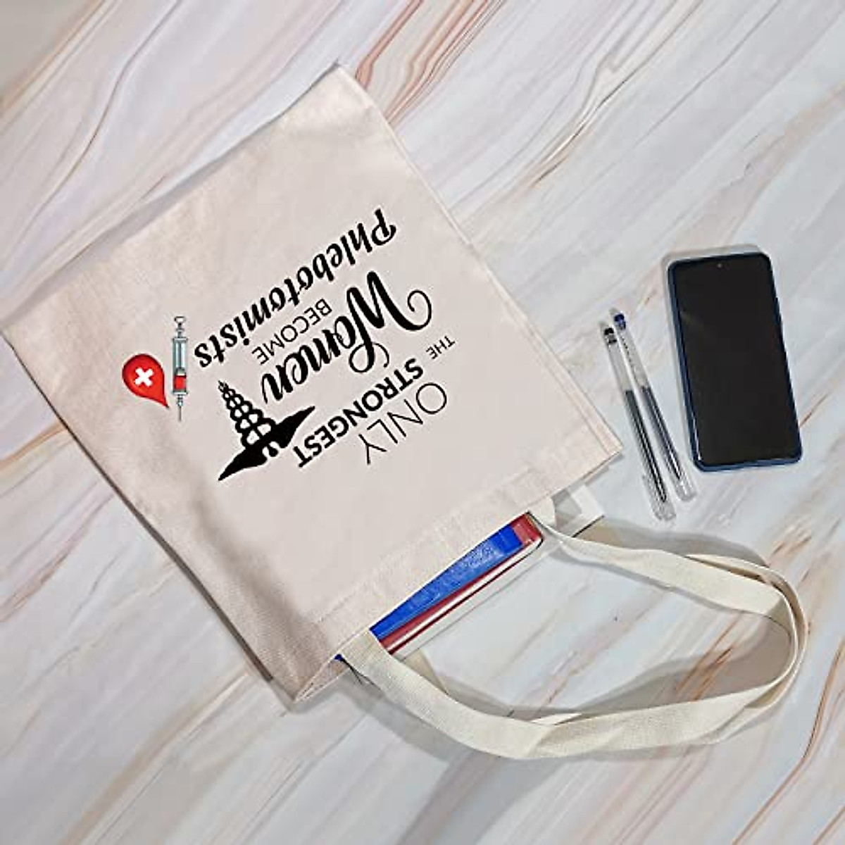 VAMSII Female Phlebotomist Gifts Tote Bag Phlebotomy Gifts for Women Phlebotomy Technician Gifts Phlebotomy Student Gifts(Tote Bag)