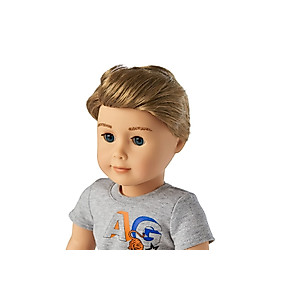 American Girl Truly Me 18-inch Doll #104 with Blue Eyes, Caramel Hair, Light Skin, Camo Shorts and Gray T-shirt, For Ages 6+