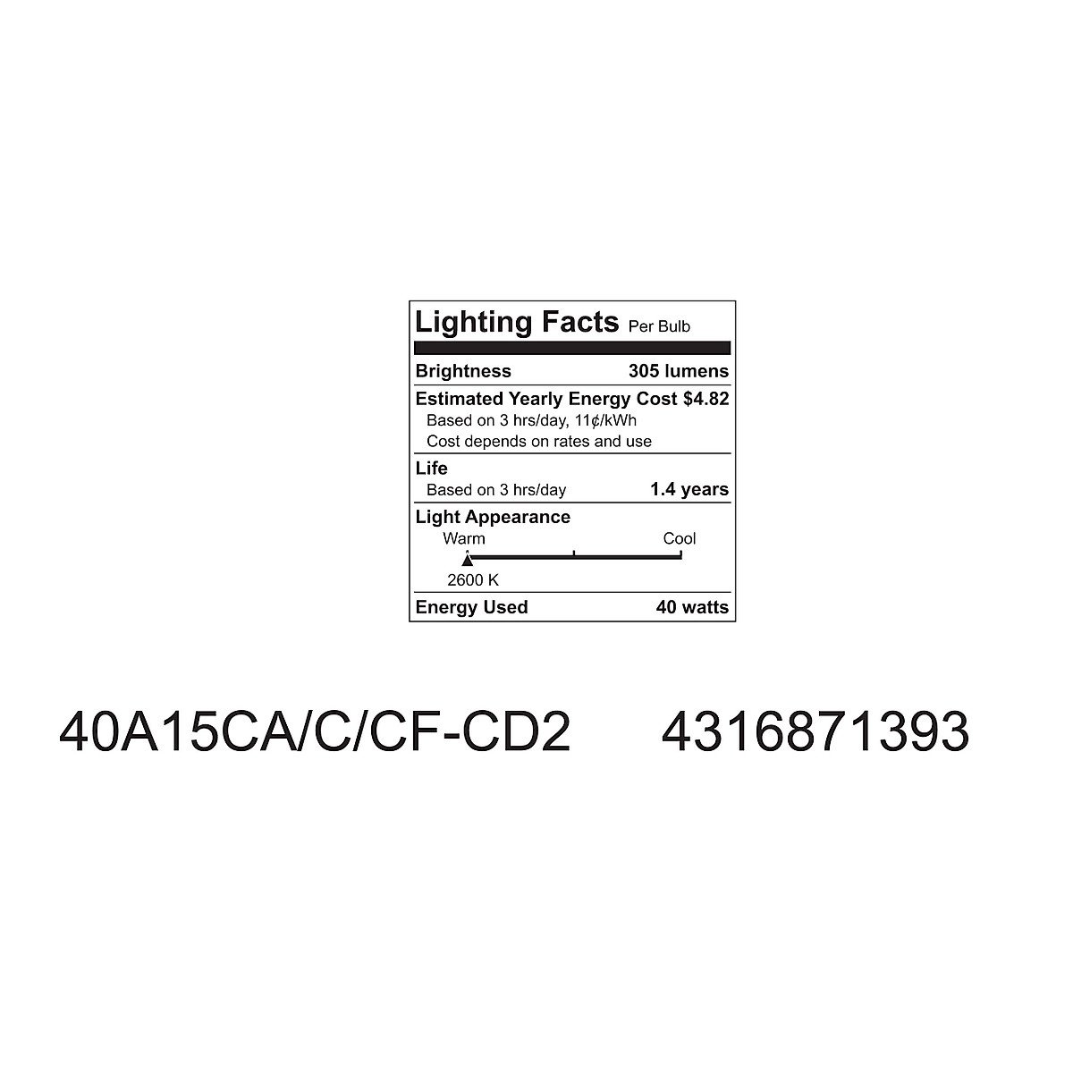 GE Lighting Decorative A15 Incandescent Ceiling Fan Light Bulb, 40-Watts, Crystal Clear, 2-Pack