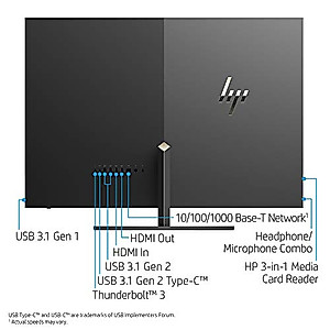HP Envy 32 All-in-One Computer, 9th Gen Intel Core i7-9700 Processor, 4K UHD Monitor, NVIDIA GeForce GTX 1650 Graphics (4 GB), 16 GB RAM, 1 TB SSD, Windows 10 (32-a0010, Nightfall Black)