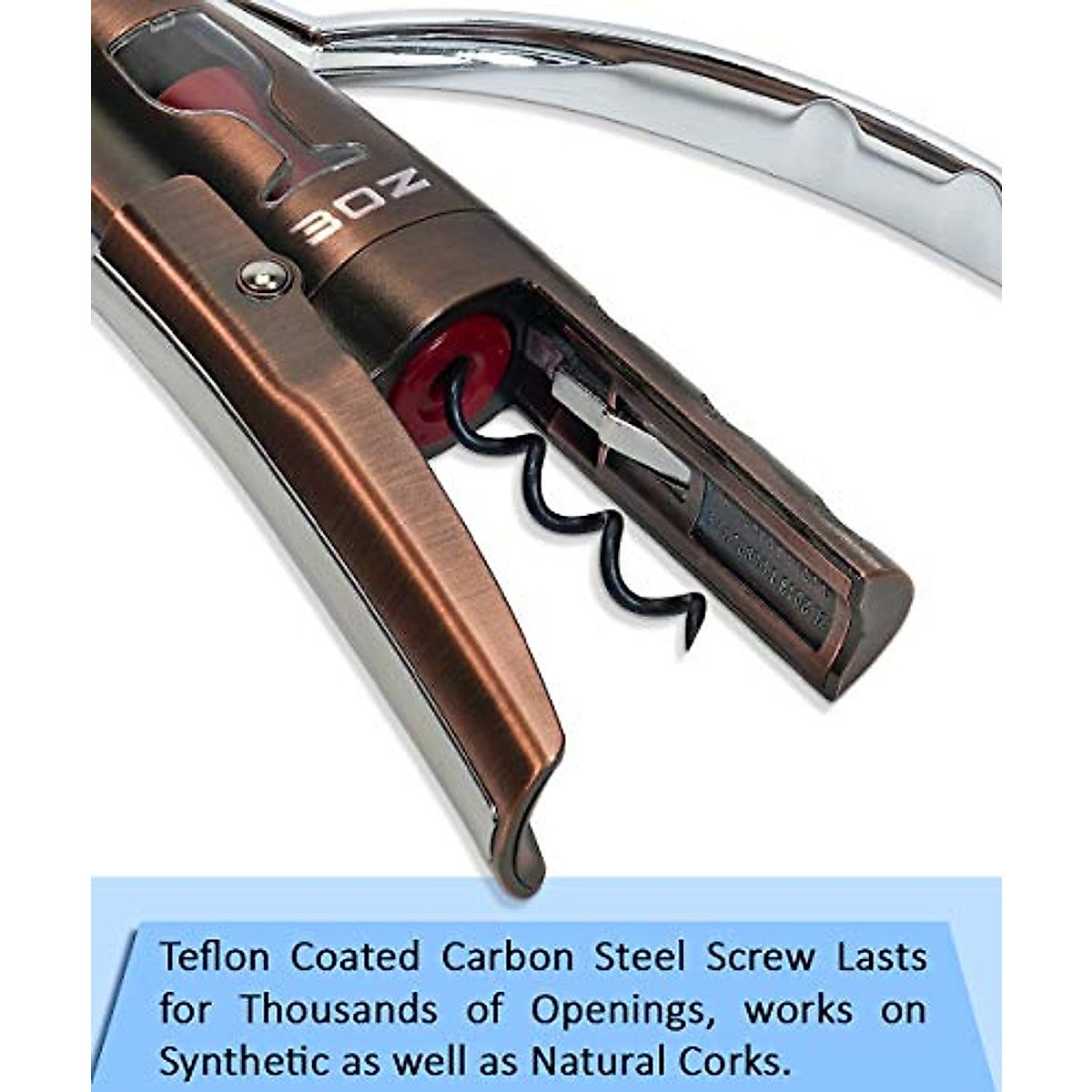 Manual Wine Opener Quality Vertical Lever Corkscrew Wine Bottle Opener with Foil Cutter easy to use lever corkscrew (BRONZE)