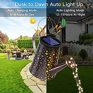 Solar Lights Outdoor Garden Decor,LUKATU Solar Watering Can with 90 LED Lights Waterproof Large Metal Hanging Lantern Outside Garden Decorations for Yard Porch Patio Pathway Gardening Gift