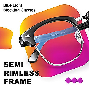 VISOONE Lightweight Blue Light Blocking Glasses Square with Anti Computer Glare for Gaming Men and Women MONTANA