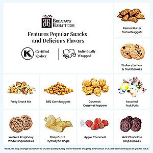 Broadway Basketeers Gourmet Food Gift Basket Tower Snack Gifts for Women, Men, Families, College – Delivery for Holidays, Appreciation, Thank You, Congratulations, Corporate, Get Well Soon Care Package