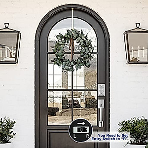 KIAYACI Front Door Lock Set Door Handle Sets Brushed Nickel Door Handle Entry Door Locksets with Rectangle Keypad Deadbolt Single Smart Locks for Front Door Keyless Entry Door Lock Silver