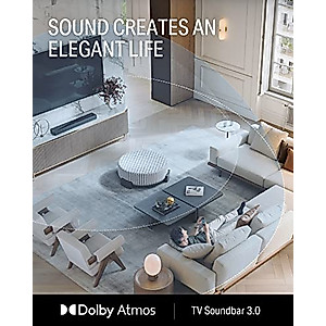 Donner Soundbars for TV, Dolby Atmos Surround Sound Home Audio Speakers with Bluetooth 5.3 and Equalizer Editor, TV HDMI Input, Stereo Home Theater with Built-in Woofers, DHT-S300