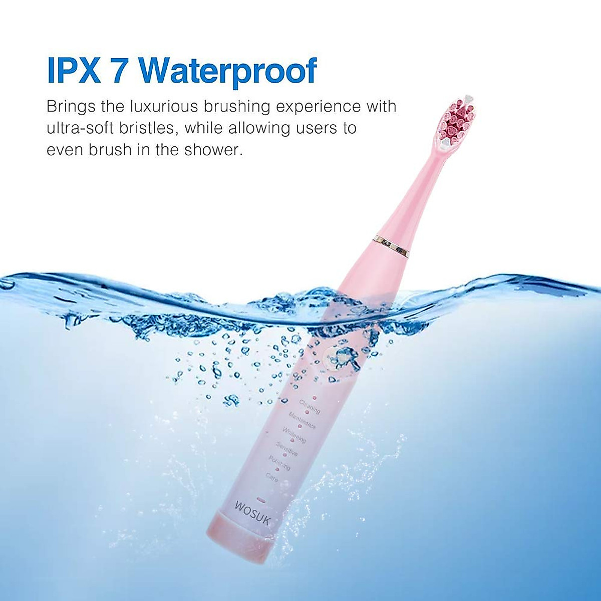 CIVIE Sonic Electric Toothbrush for Kids and Adults, 6 Modes with 2 Min Build in Timer, Travel Portable Ultrasonic Toothbrush with 4 Brush Heads USB Charging Power Whitening AutoToothbrush