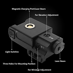 Nihowban Purple Laser Sight with Spring Screw Fixed Slot for Picatinny Rail Handgun/Rifle,Flexible Magnetic USB Charging