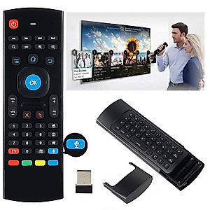 CHUNGHOP MX3 Voice Air Mouse Mini Keyboard Wireless Remote, 2.4G Multifunctional Fly Mouse with Motion Sensing Game Handle for 3-Gsensor HTPC Mini PC PS3/4 Xbox 360 and Android Smart TV Box 3-Gyro