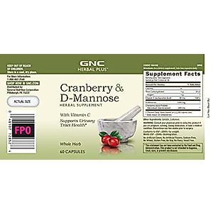 GNC Herbal Plus Cranberry D-Mannose, 60 capsules